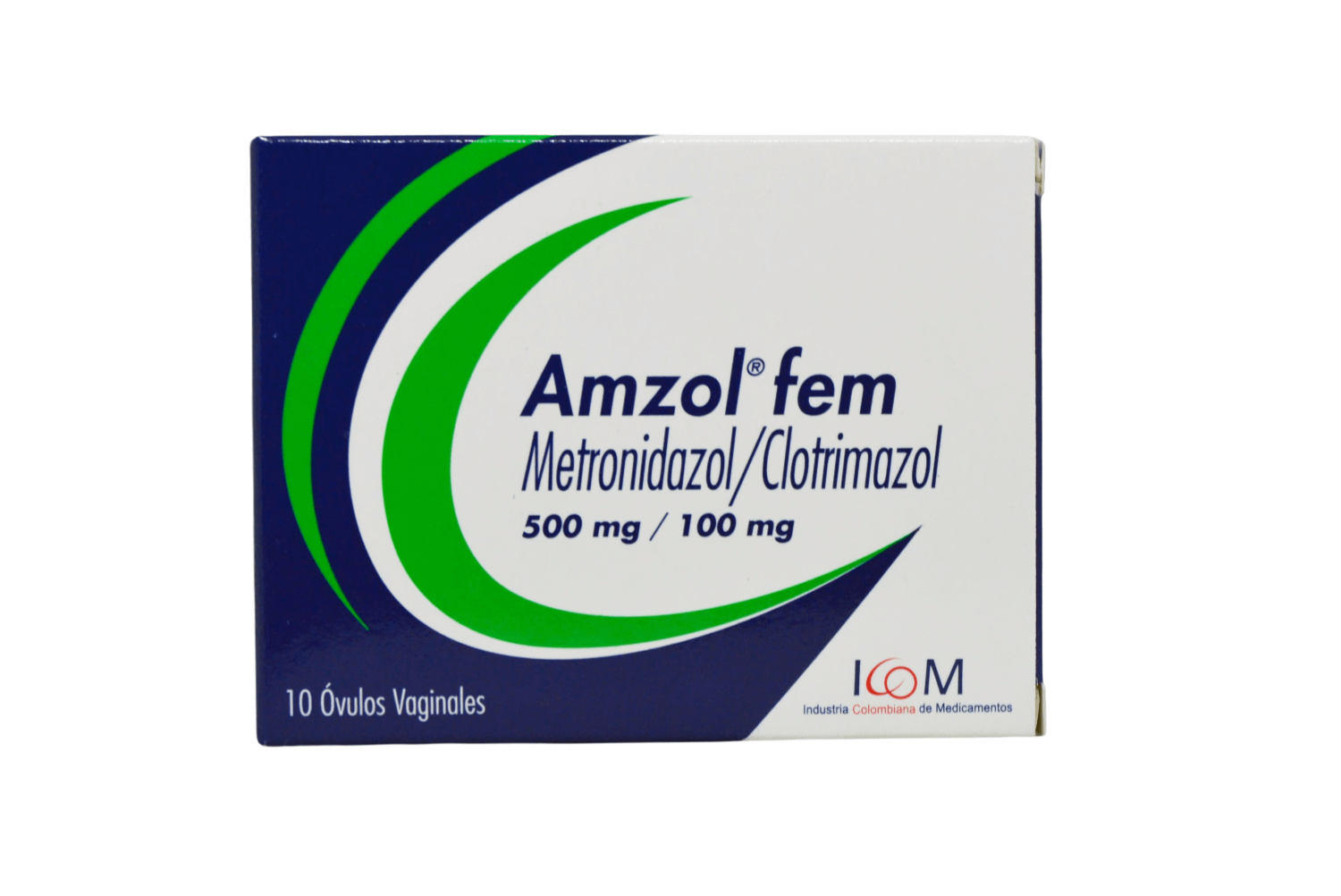 Amzol fem 500/100 mg 10 ovulos icom (pd) com (pd) - Droguerias Patria