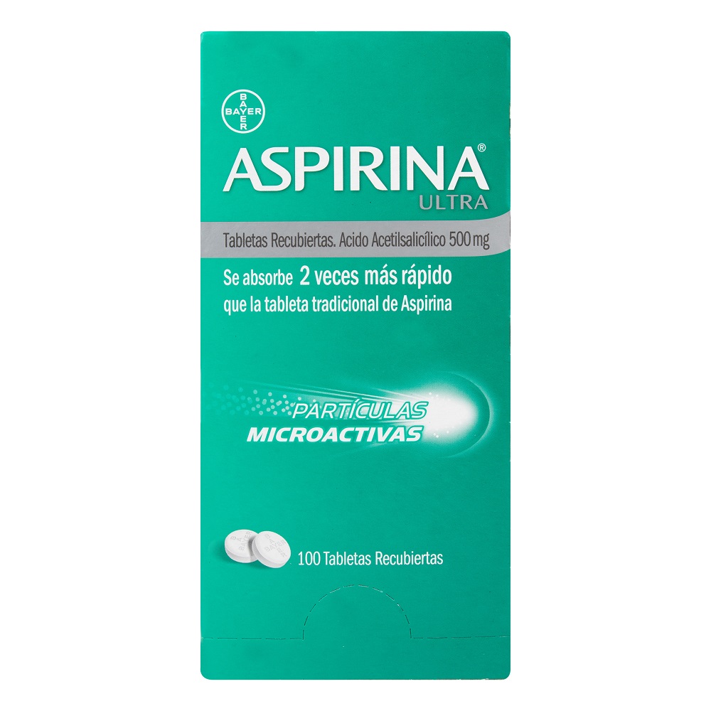 Aspirina ultra 500 mg 100 tabletas as - Droguerias Patria