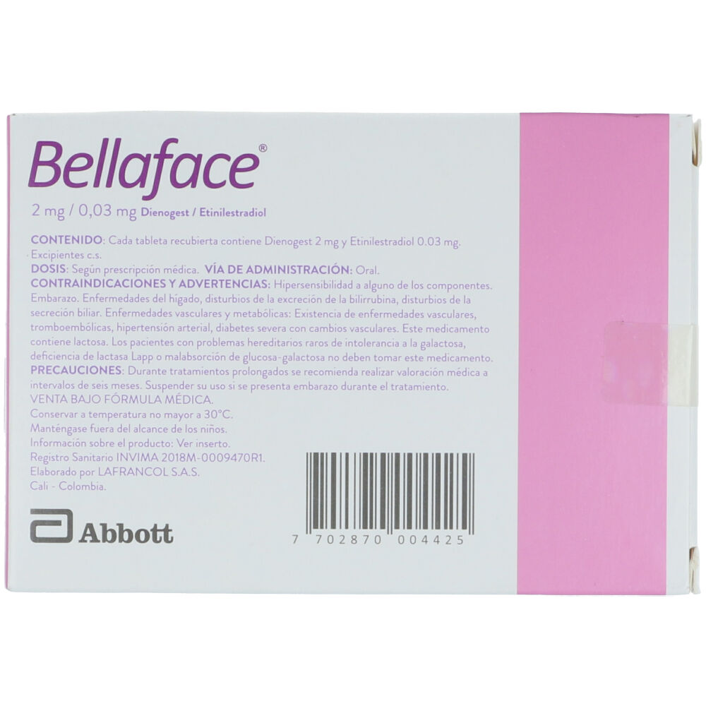 Bellaface tabletas cja x 21 und - Droguerias Patria