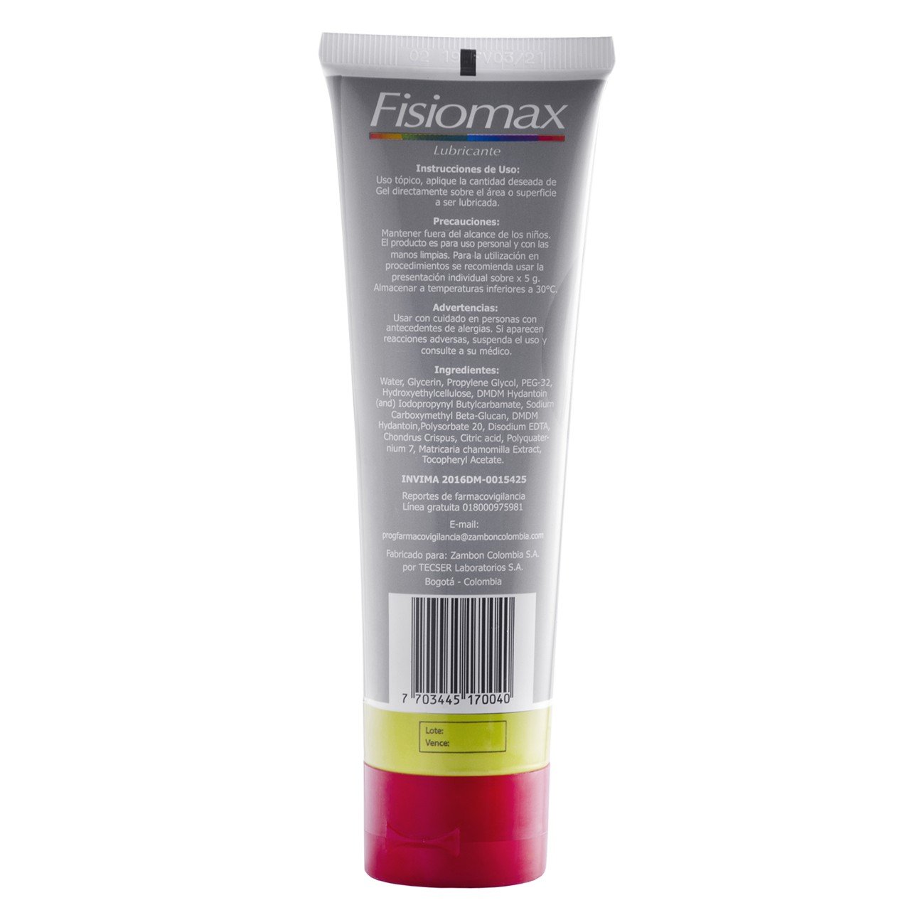 Fisiomax gel lubricante intimo frasco x 90 ml - Droguerias Patria