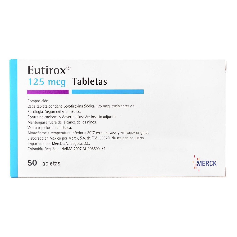 Eutirox 125 mcg tabletas cja x 50 und - Droguerias Patria