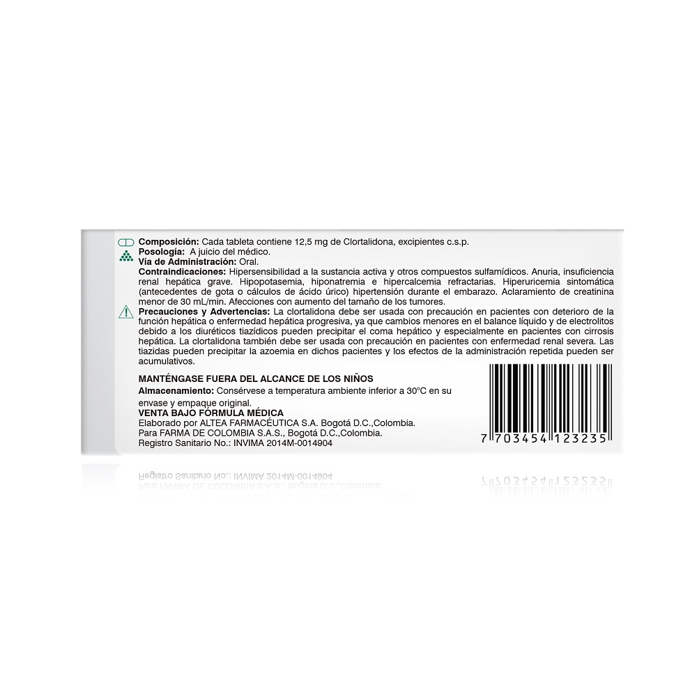 Hidroten 12.5 mg 30 tabletas cja x 30 und - Droguerias Patria