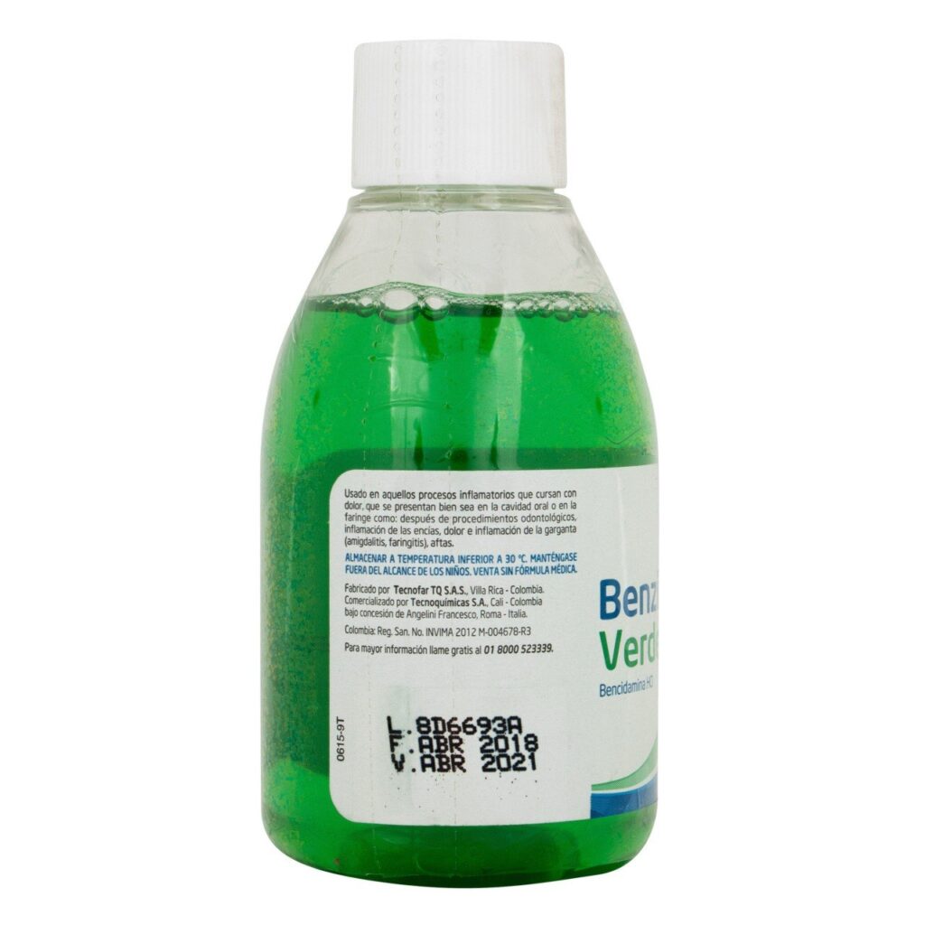 BUCAL BENZIRIN VERDE COLUTORIO FRASCO X 120 ML - Droguerias Patria