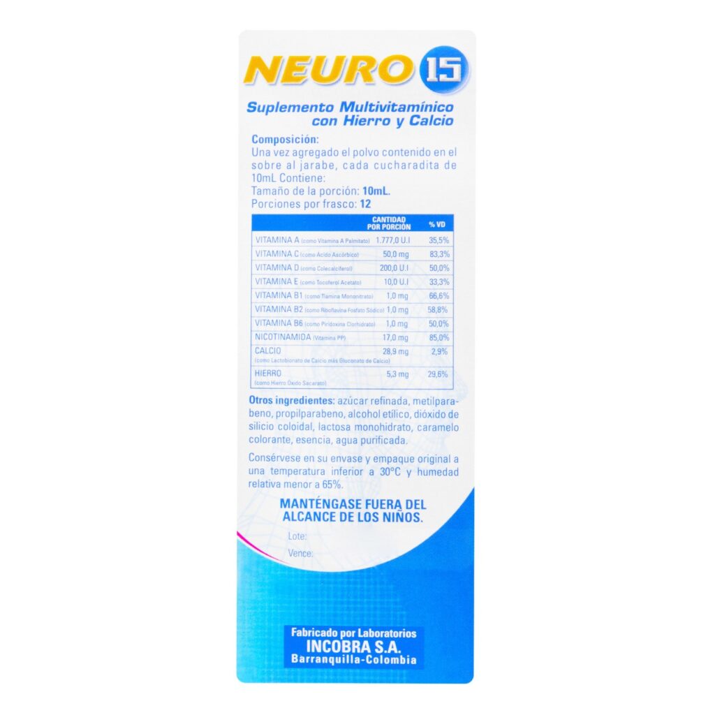 Neuro 15 fosforo nf capsulas cja x 20 und - Droguerias Patria