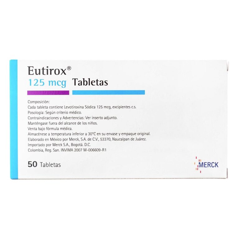 EUTIROX 125 MCG TABLETAS CJA X 50 UND - Droguerias Patria