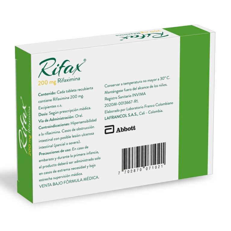 RIFAX 200 MG 12 TABLETAS - Droguerias Patria